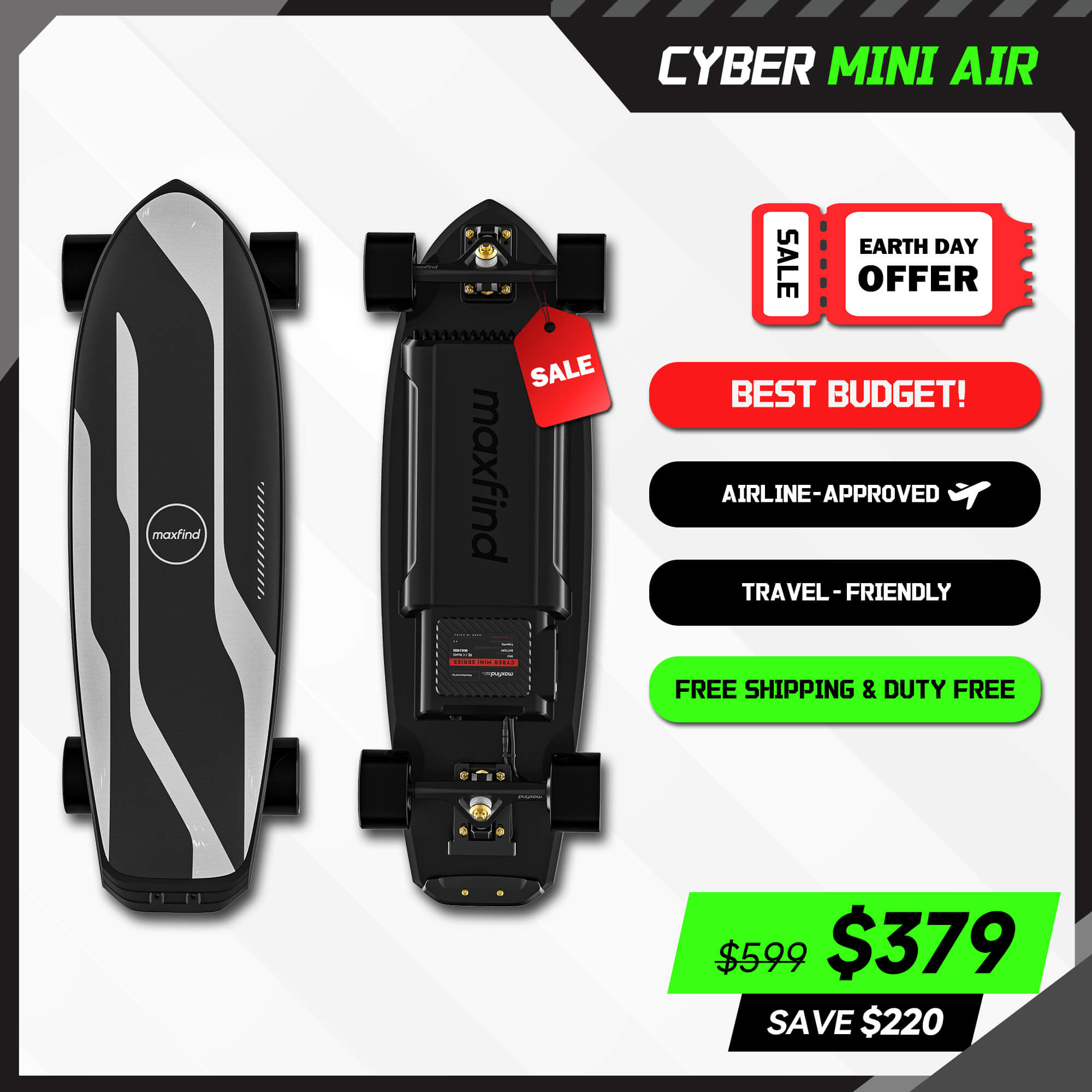 Ride the Best Mini Electric Skateboard - MAXFIND CYBER MINI – Maxfind ...