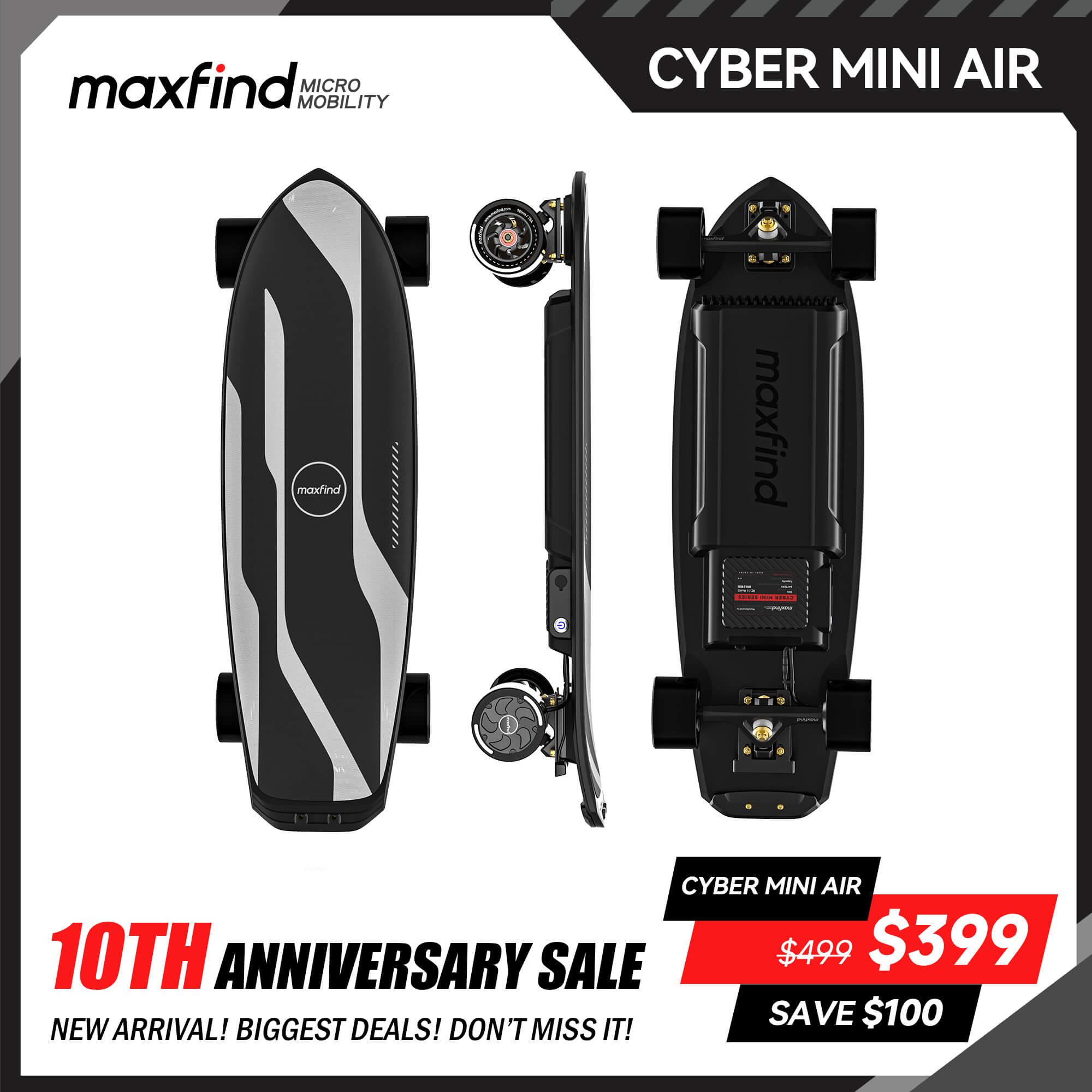Best Mini Fastest Electric Skateboard Shortboard – Maxfind CYBER MINI ...